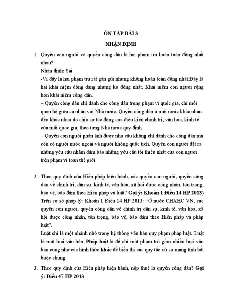 Ôn Tập Bài 3 Qcn, Qcd | PDF