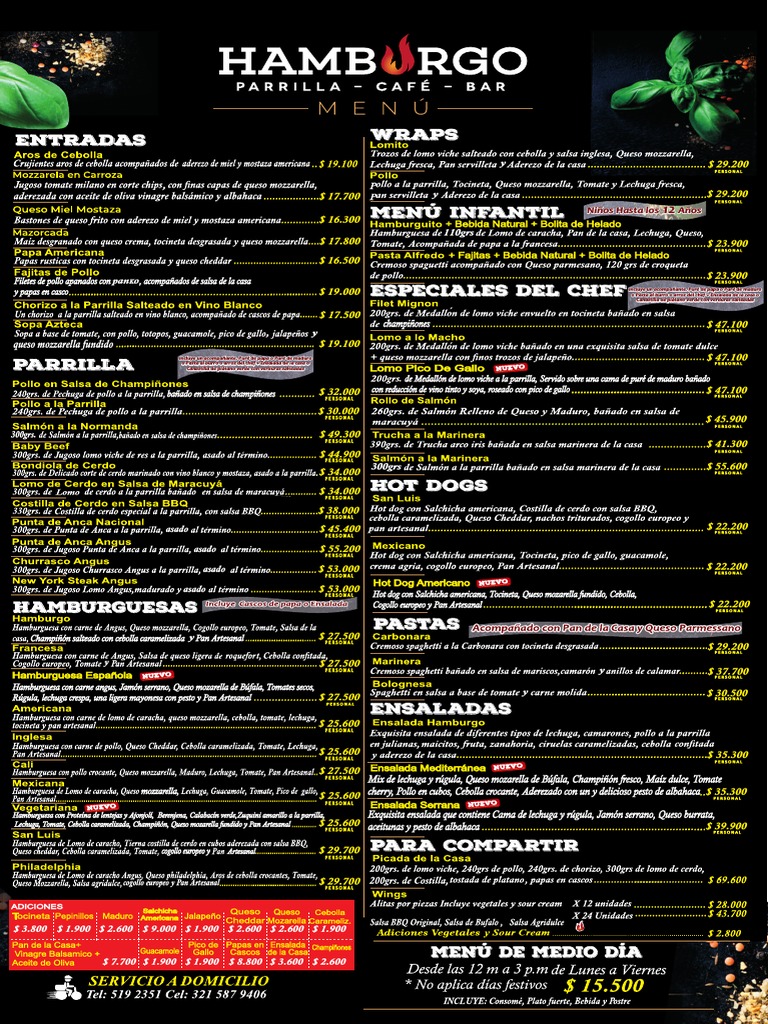 Carta Menu Hamburgo Final Lmn | PDF