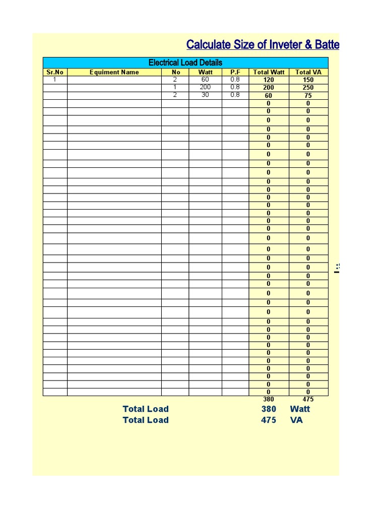 12 Invetor Battery Bank Size Calculation 1.9.15 | PDF | Power Inverter ...