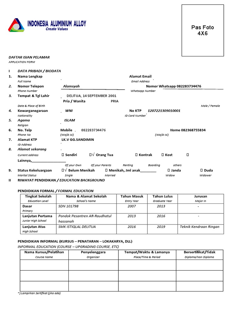 App Form IAA (Untuk Mengakses Silahkan Klik FILE Lalu DOWNLOAD-UNDUH) | PDF