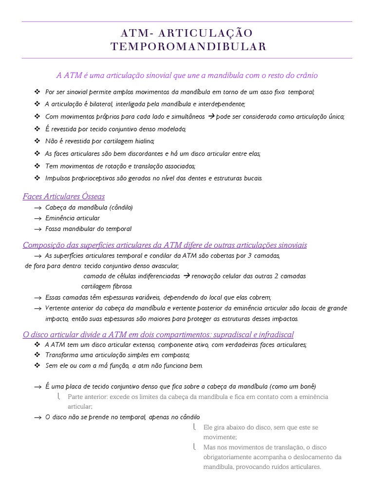 ATM Joint Anatomy and Function in Less Than 40 Characters | PDF ...