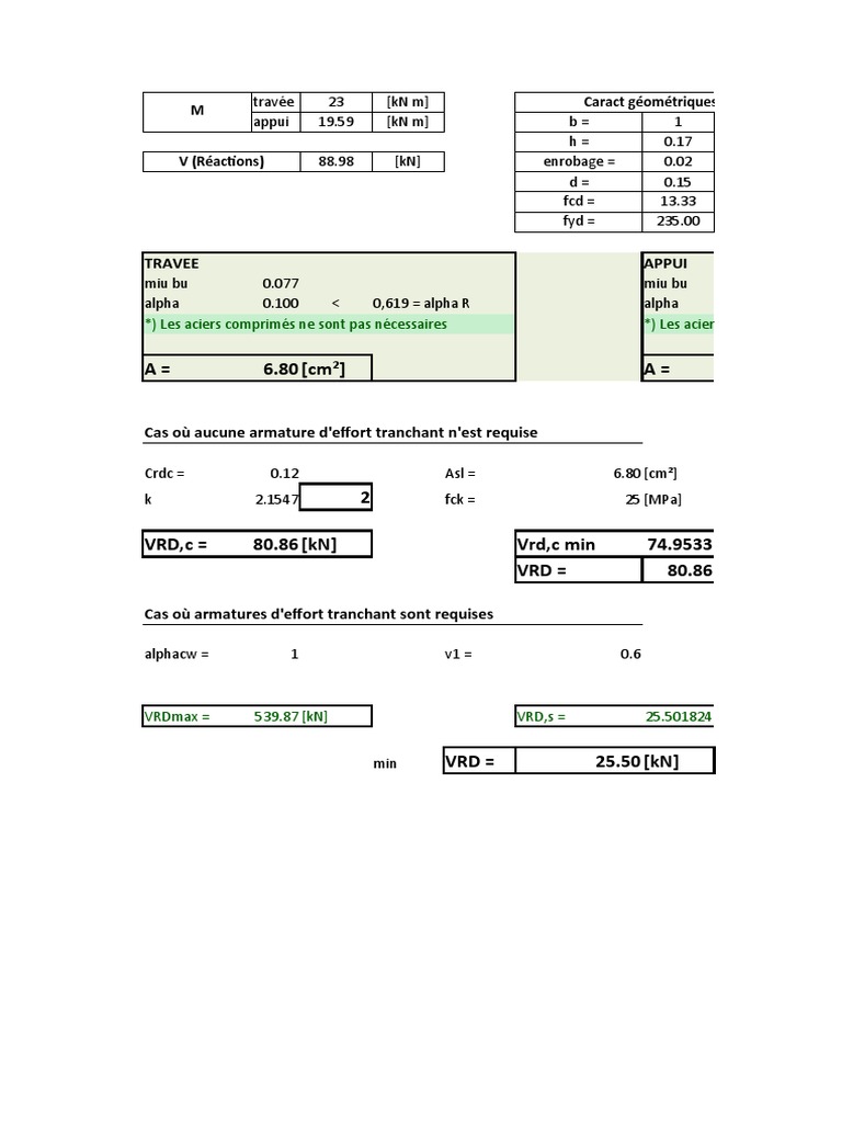 Calculs de Structure Béton Armé et Armatures | PDF