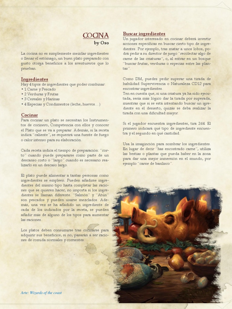 DND 5e Cocina | PDF | Carne | ensalada