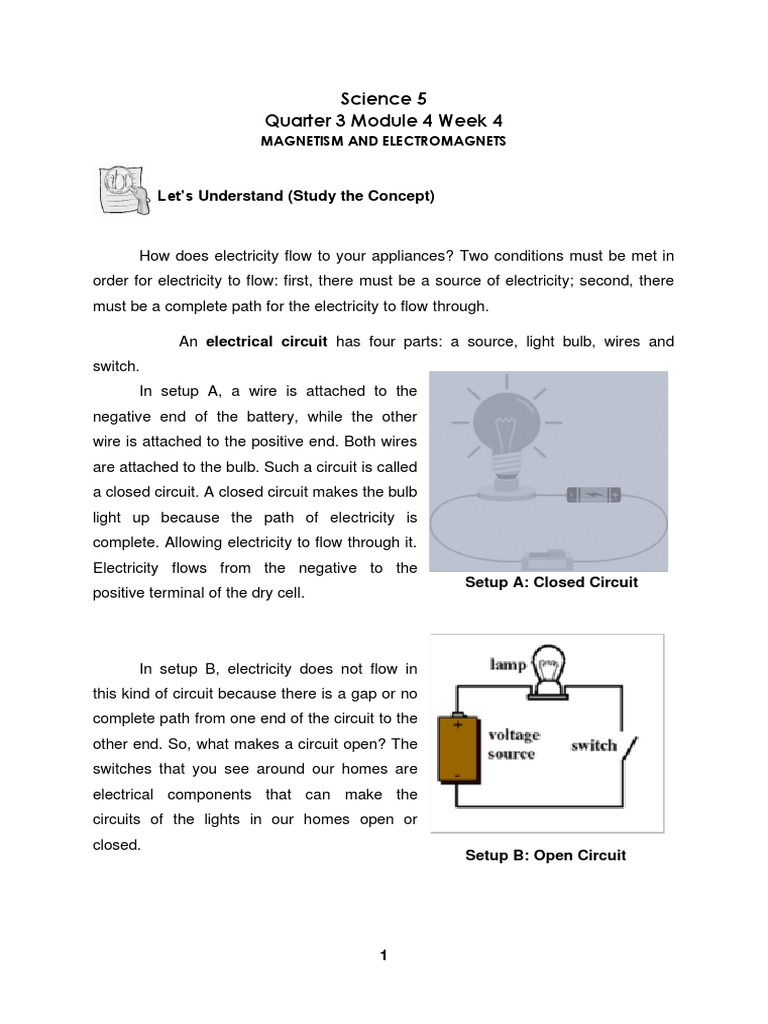 Science 5 Quarter 3 Module 4 Week 4: Let's Understand (Study The Concept) | PDF | Electricity ...