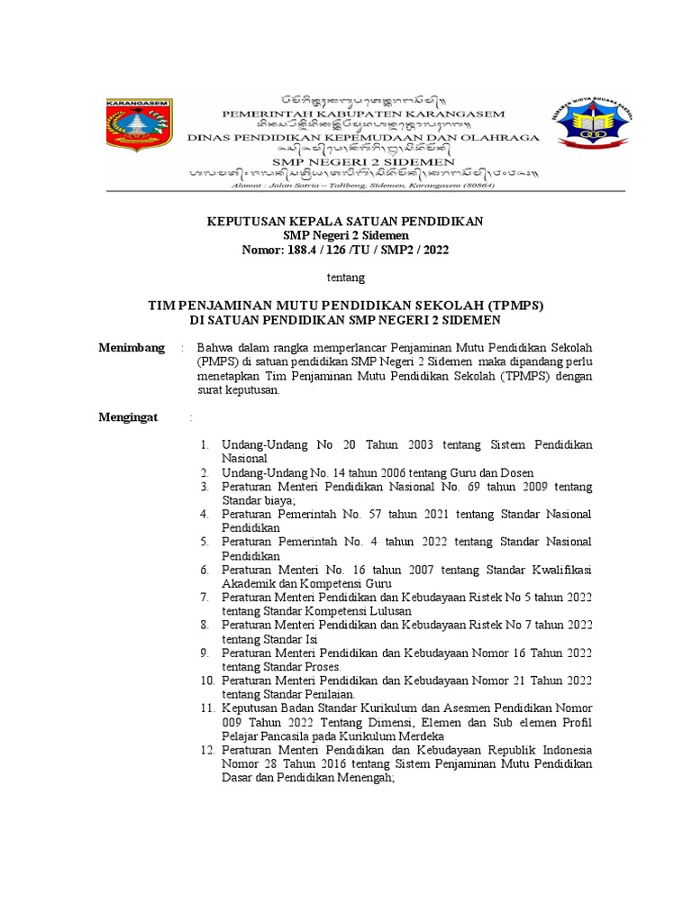 SK TPMPS 2022 | PDF | Karier & Perkembangan | Ilmu Sosial