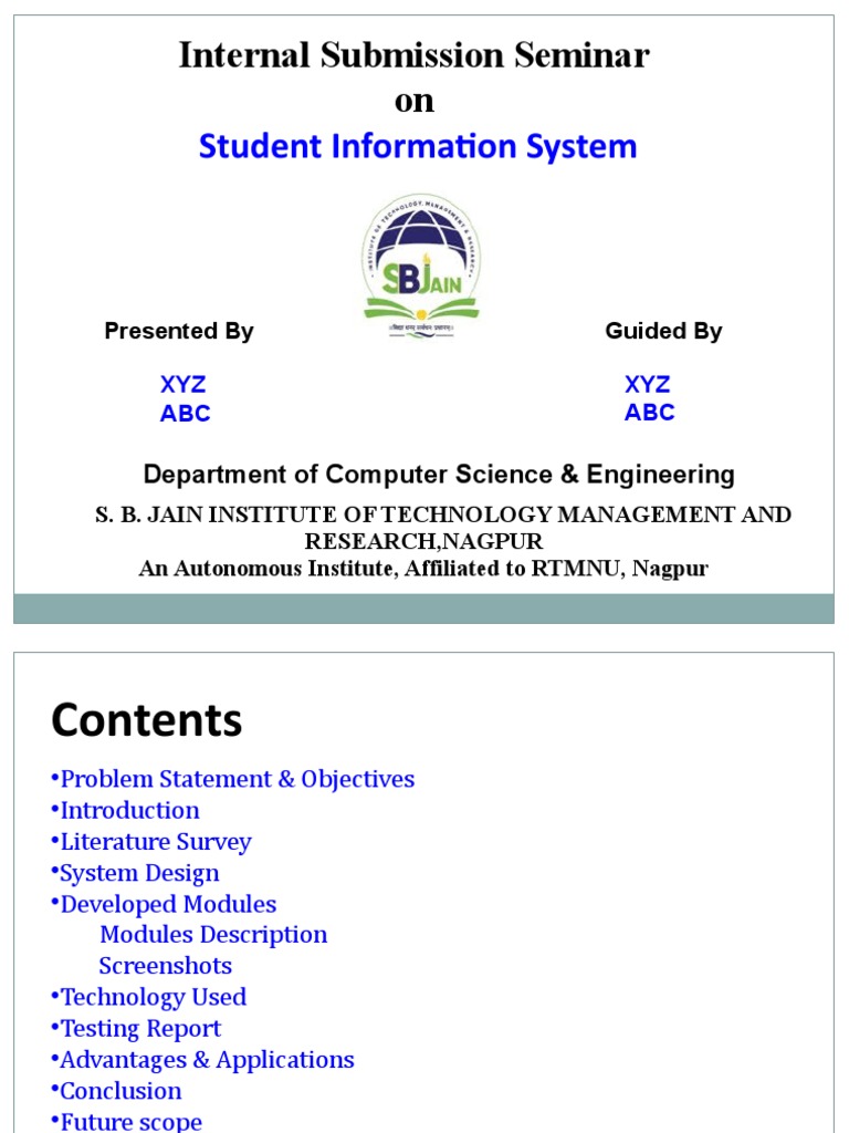 Internal Submission Seminar PPT Format | PDF | Screenshot | Computing