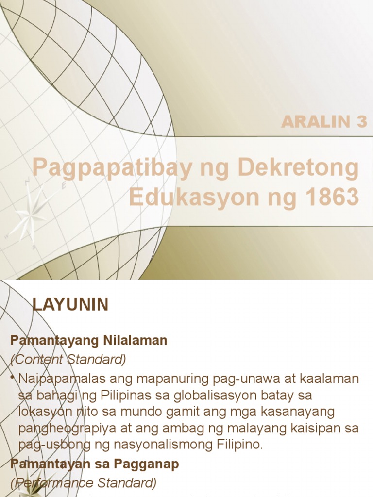 Dekretong Edukasyon NG 1863 | PDF