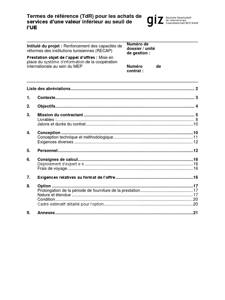 83408126-Termes de Références | PDF