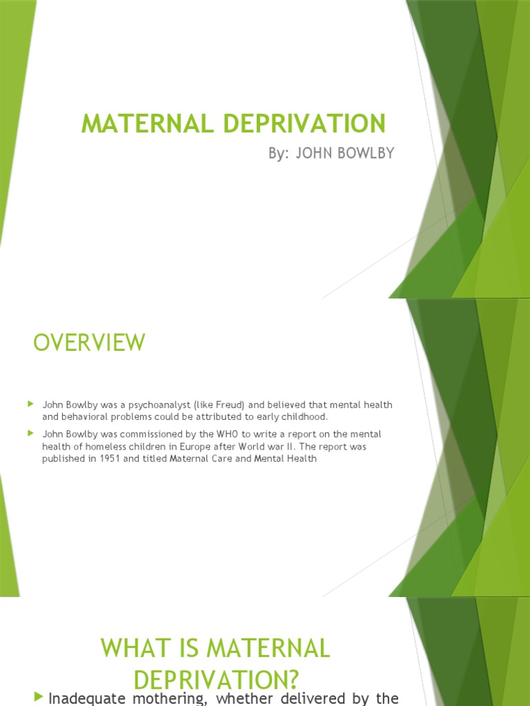 Maternal Deprivation | PDF | Attachment Theory | Health Sciences