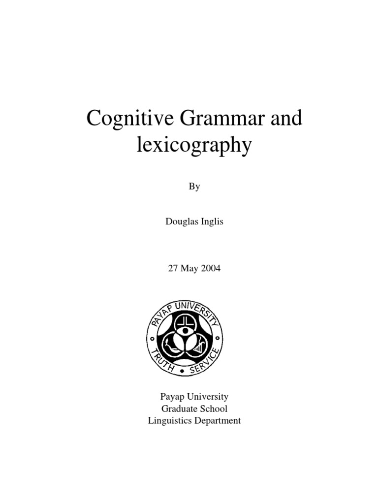 Cognitive Grammar and Lexicography | PDF | Linguistics | Lexicon
