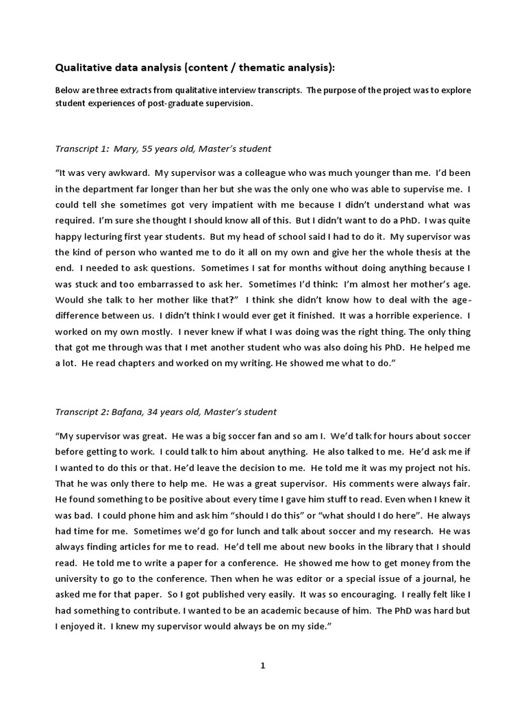 Transcripts For Thematic Analysis | PDF | Thesis