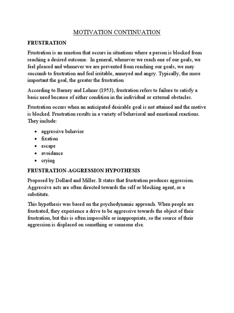 Frustration and Conflict | PDF | Conflict Resolution | Goal