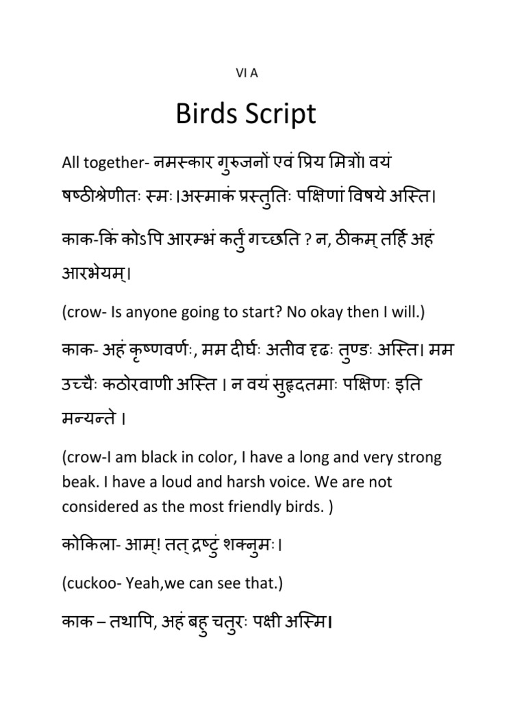 Birds Script | PDF