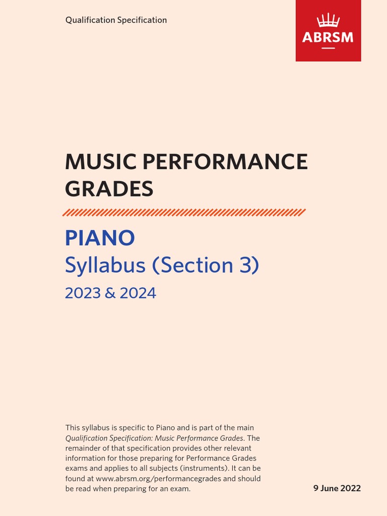14 Piano 20232024 Performance Grades Syllabus 090622 1 | PDF ...
