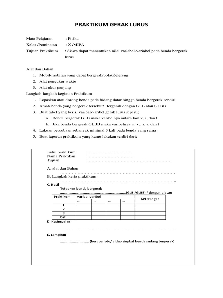 Praktikum Gerak Lurus | PDF | Komputer