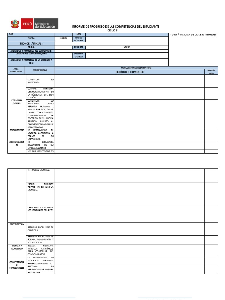 Formato de Informe de Progresos | PDF | Modificación de comportamiento | Ciencia cognitiva