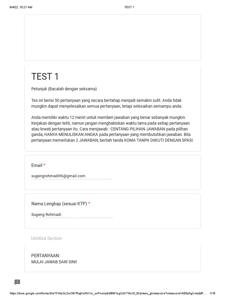 Tes Kemampuan Logika dan Bahasa | PDF