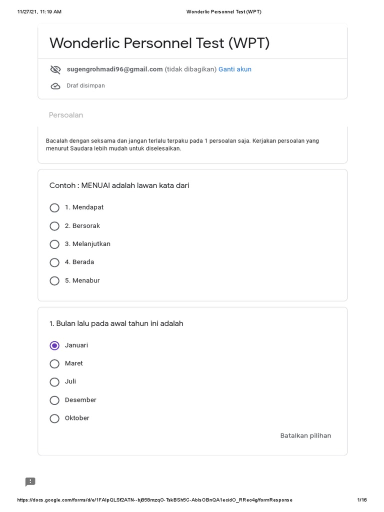 Wonderlic Personnel Test (WPT) | PDF