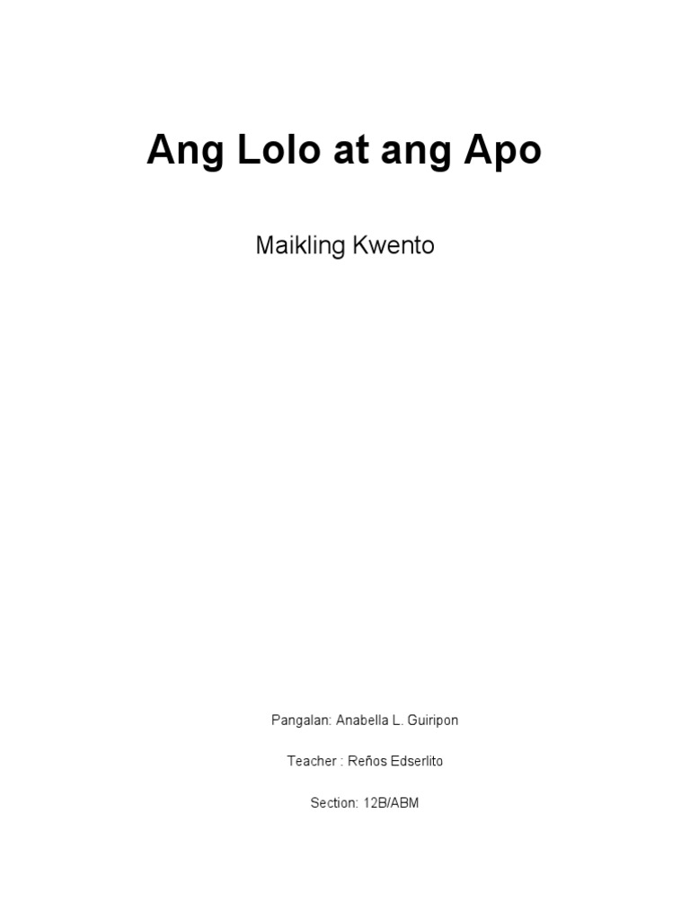 Ang Lolo at Ang Apo | PDF
