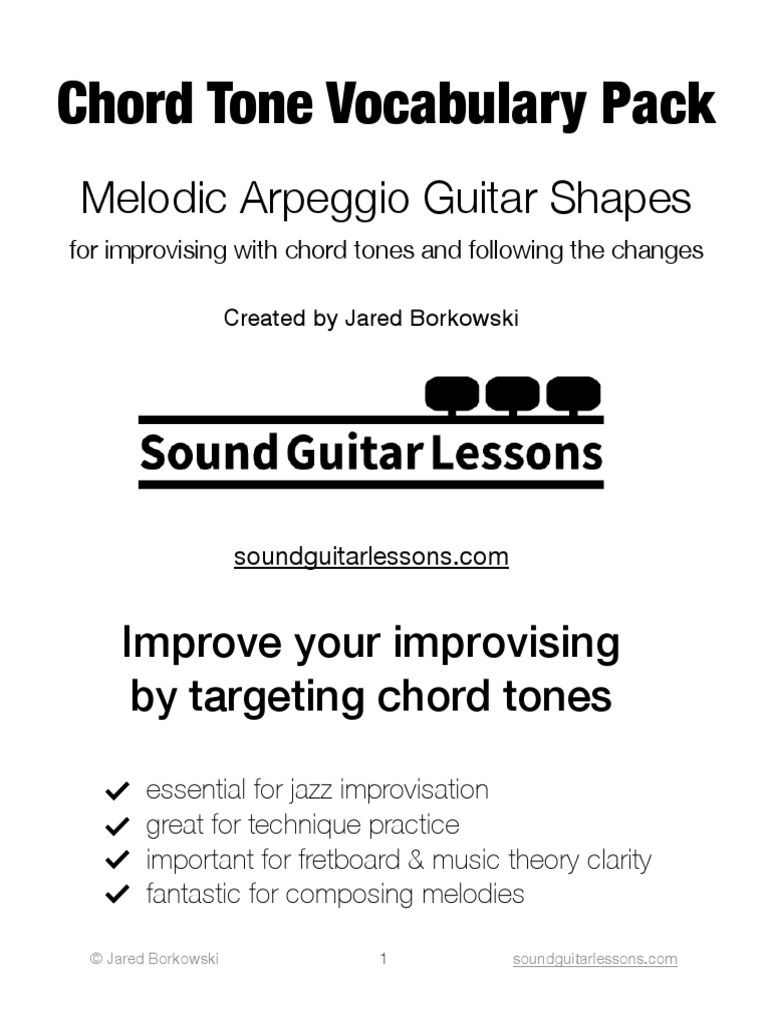 Chord Tone Vocabulary Pack - Melodic Arpeggio Guitar Shapes For ...