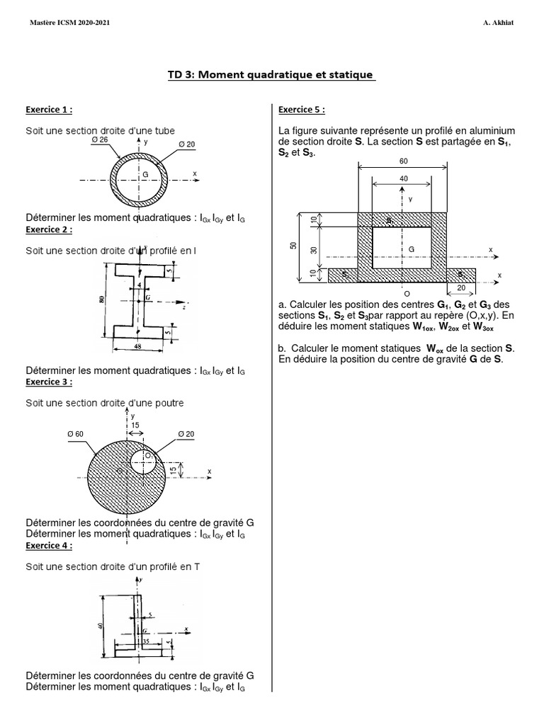 Moments Quadratiques et Statique RDM | PDF | Physique | Mécanique ...