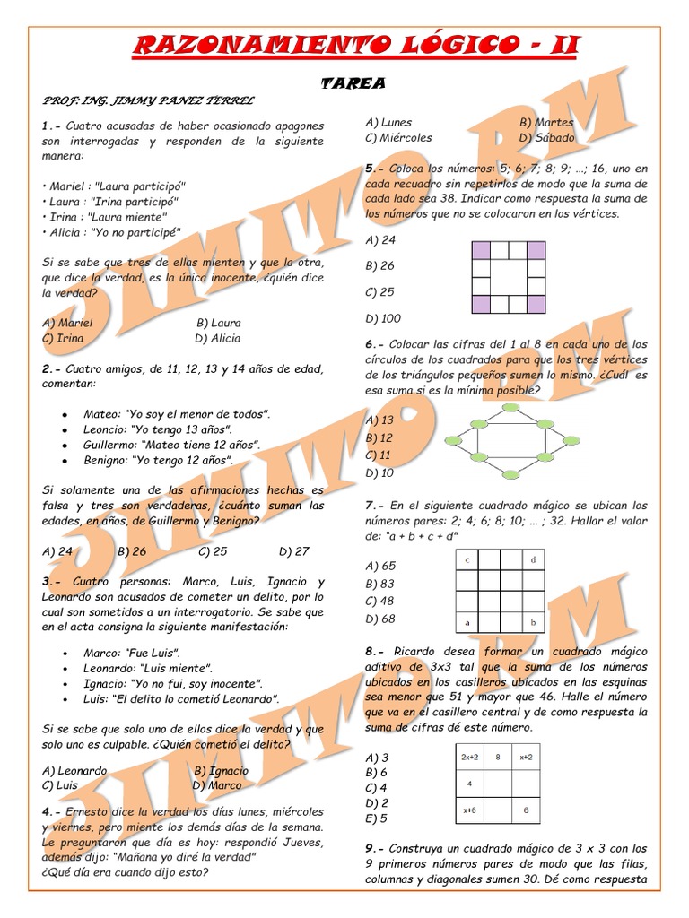 Raz. Logico - Ii (Tarea) | PDF