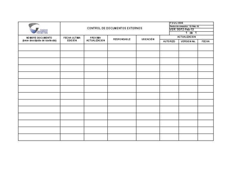 FSGC-004 Control de Documentos Externos | PDF