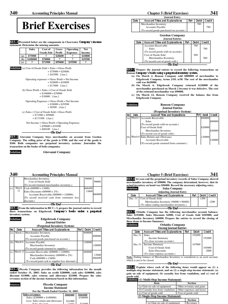 Dokumen - Tips 4brief-Ex4 | Download Free PDF | Debits And Credits | Cost Of Goods Sold