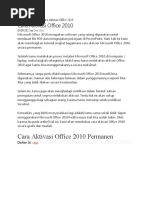 Begini Cara Aktivasi Microsoft Office 2010 Secara Offline Dan Permanent | PDF