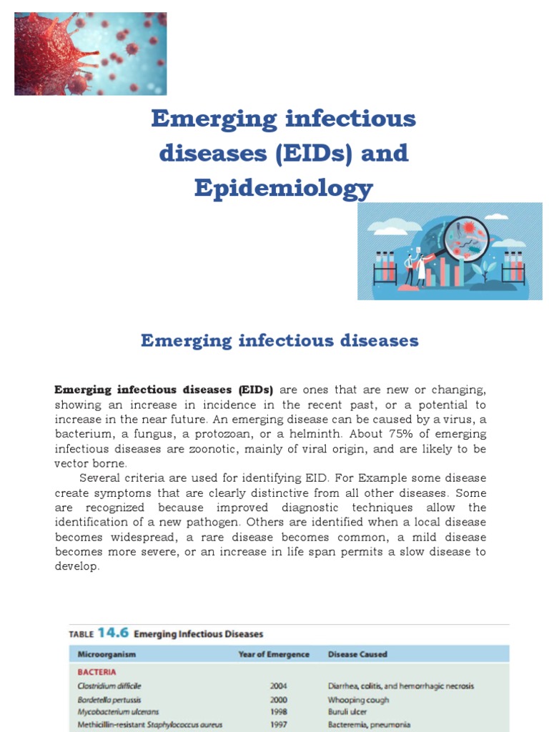 Emerging Infectious Diseases and Epidemiology | PDF | Epidemiology ...