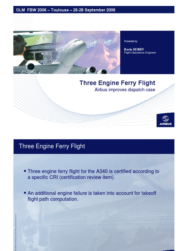 A340_Three_Engines_Ferry_Flight | PDF | Aerospace | Airliner