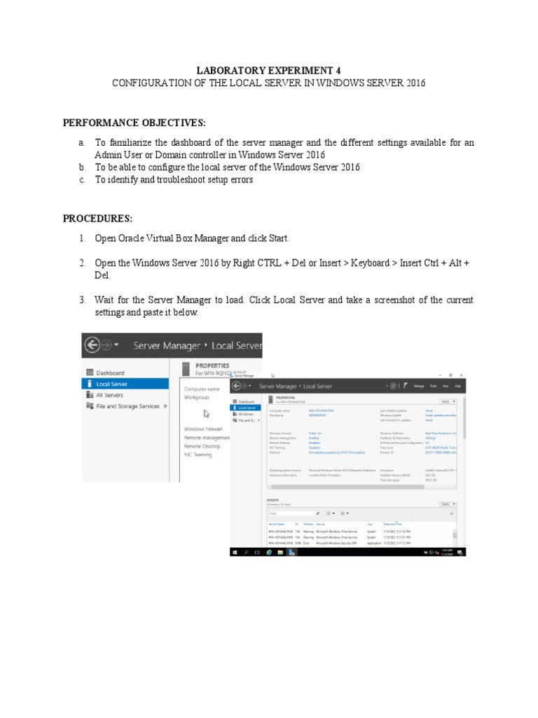 Laboratory Experiment 4 - Configuration of The Local Server | PDF | Ip ...