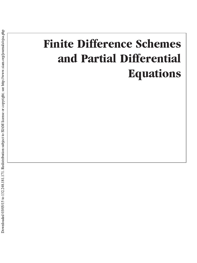 John Strikwerda Finite Difference Schemes And Partial Differential