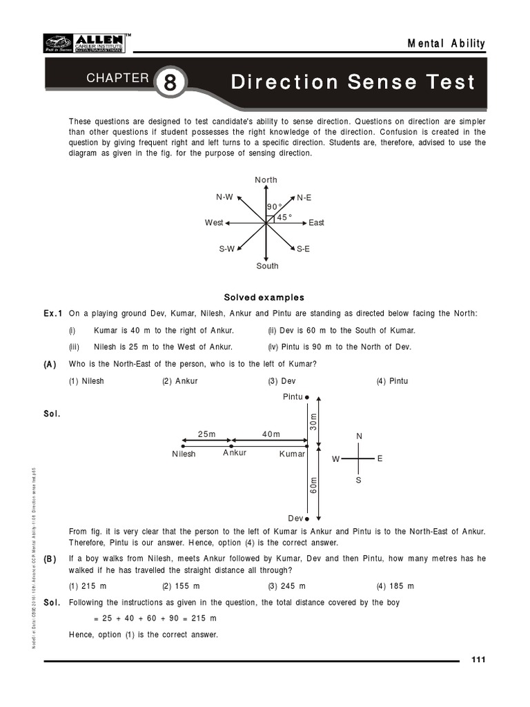 08 Direction Sense Test | PDF