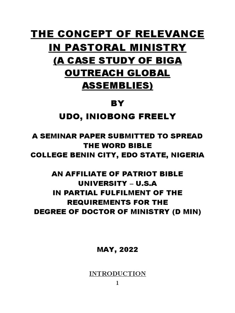 Relevance in Pastoral Ministry | PDF | Self-Improvement