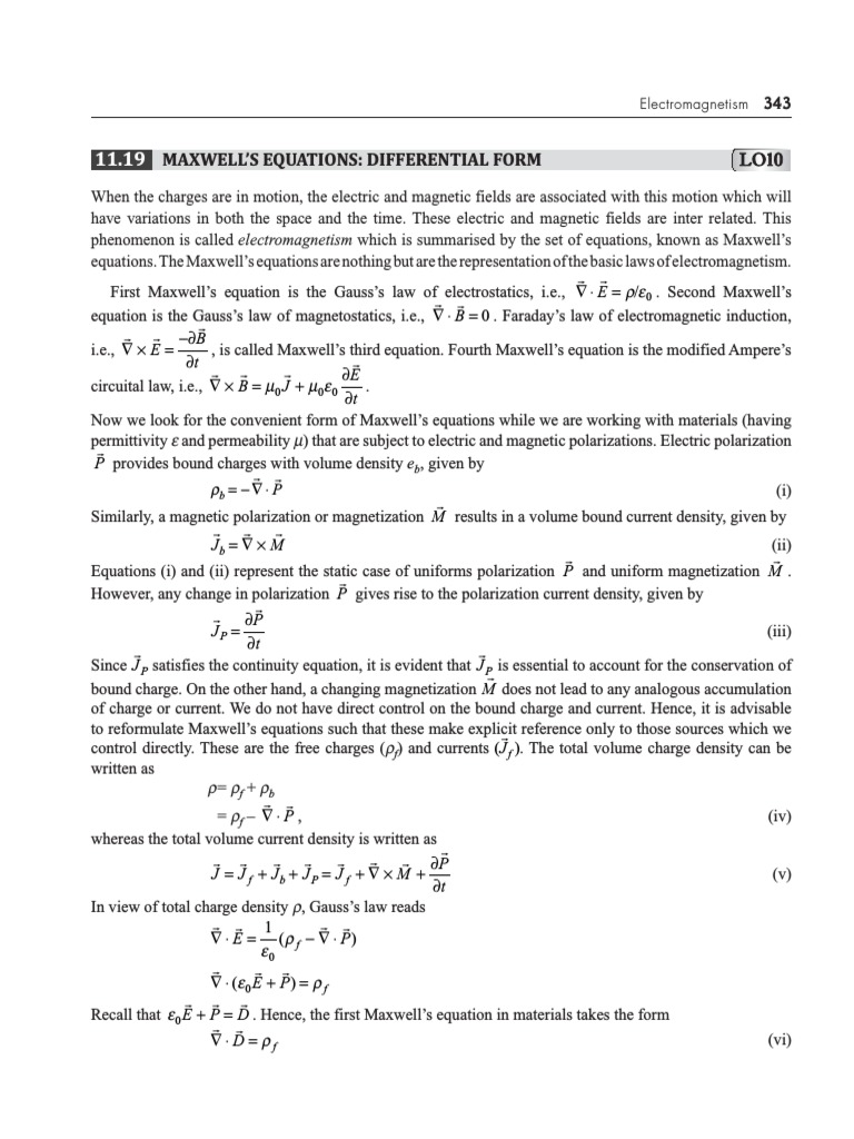 Maxwells Equations Pdf Magnetic Field Electric Field