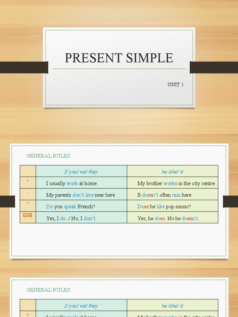 Present Simple Grammar Guide | PDF