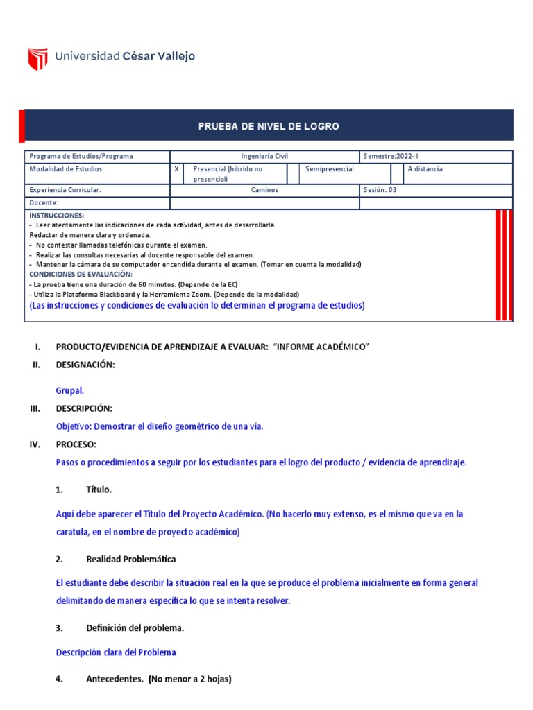 ATH - PRUEBA DE NIVEL DE LOGRO Nivel 1 | PDF