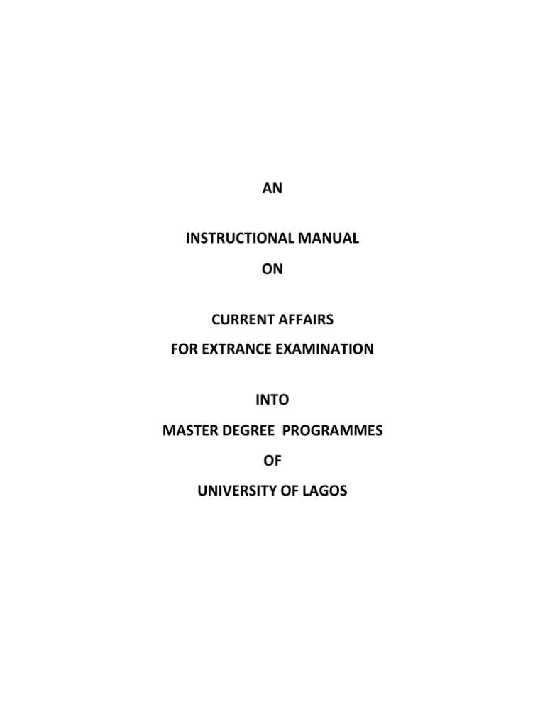 UNILAG Current Affairs Exam Manual | PDF | Nigeria | Elections