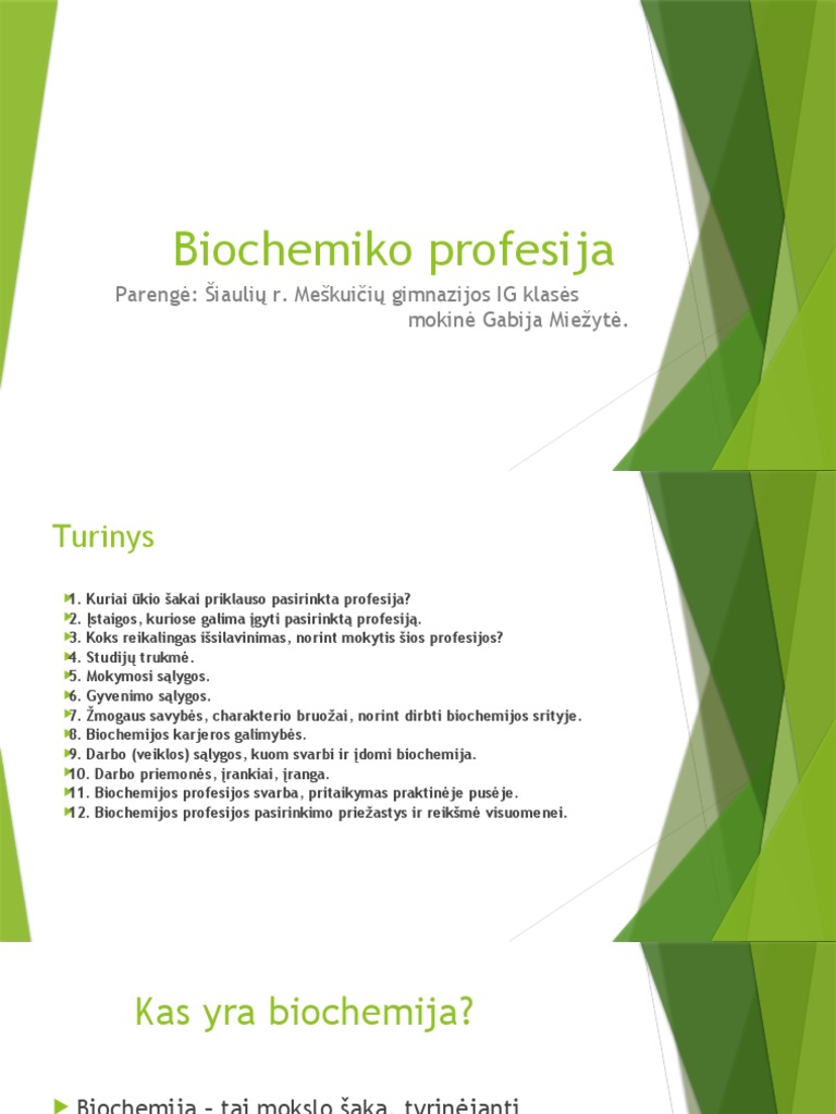 Biochemiko Profesija. | PDF