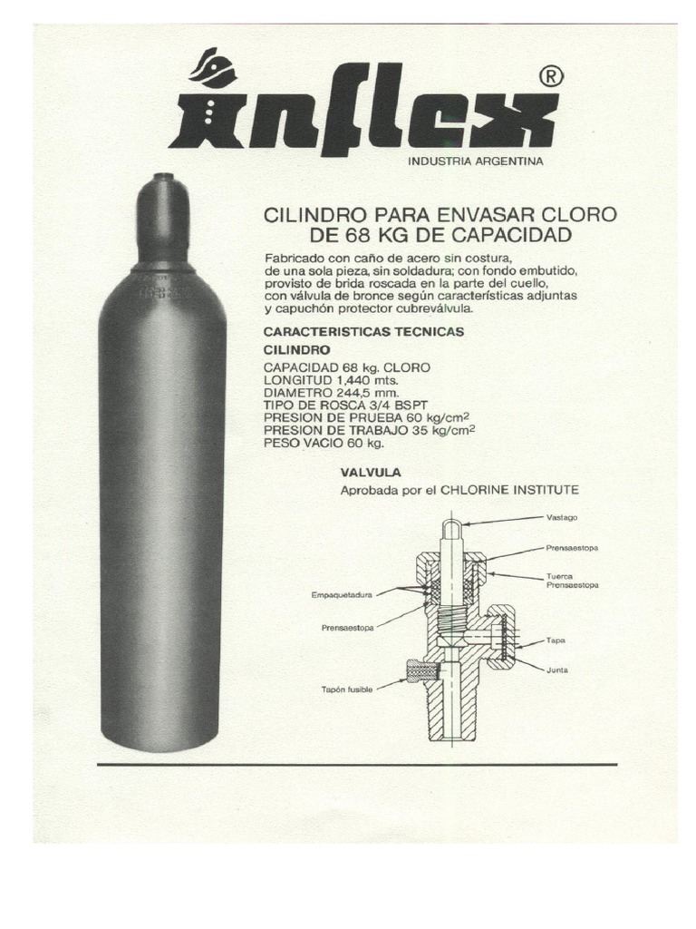 Cilindro de Cloro Inflex 68 KG | PDF