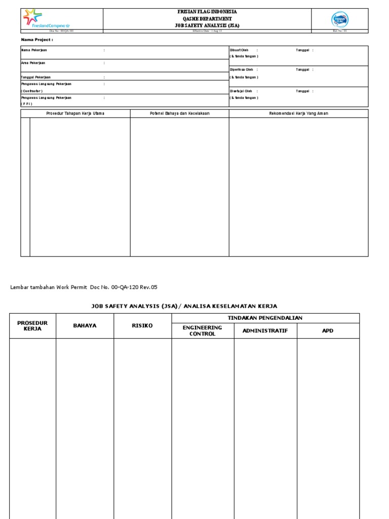 04 - JSA - Pondasi Pabrikasi Besi | PDF