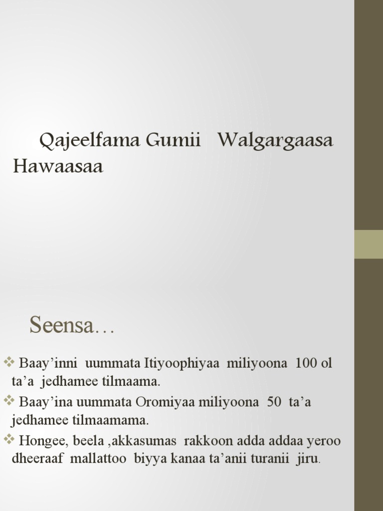 Qajeelfama Gumii Walgargasaa | PDF