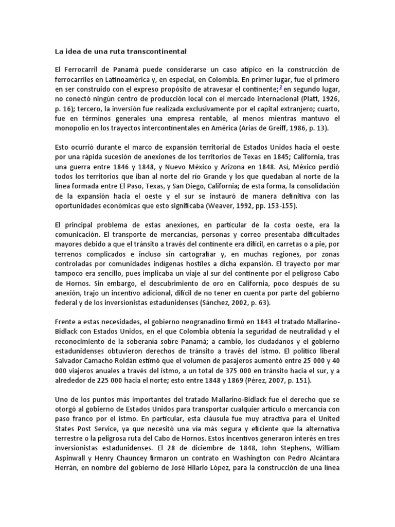 La Idea de Una Ruta Transcontinental | Descargar gratis PDF | Panamá ...