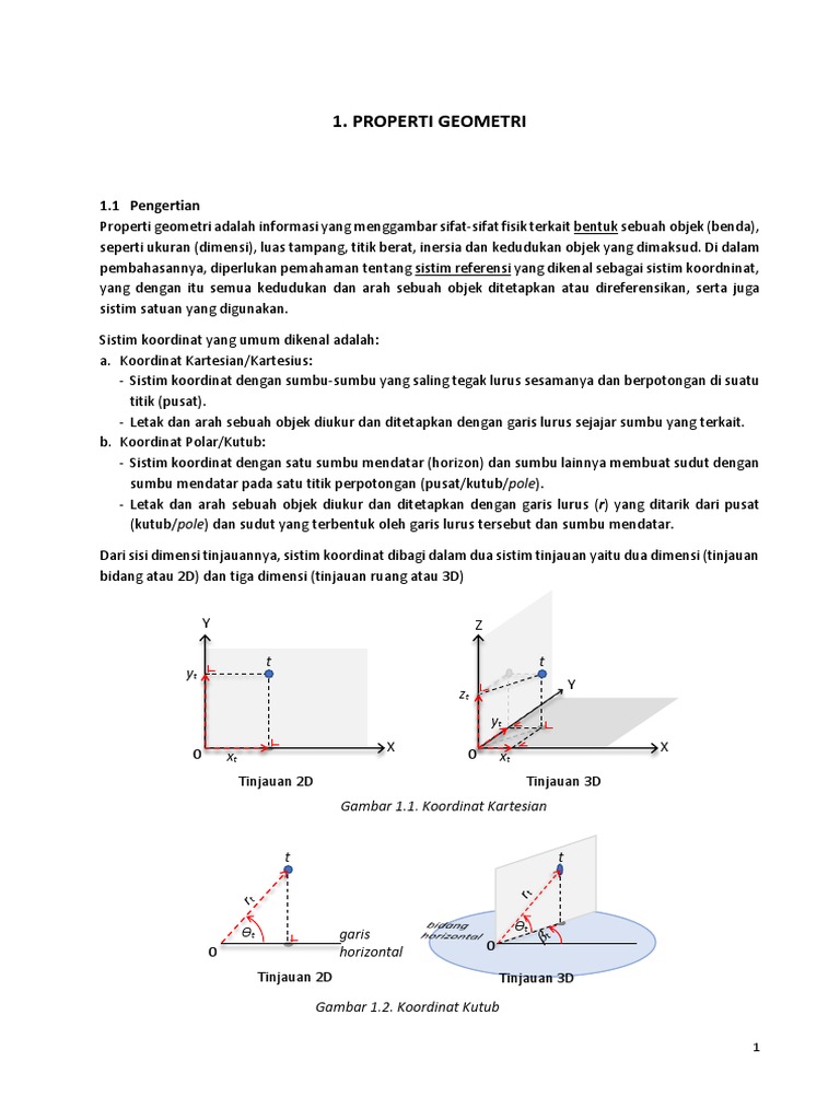 Properti Geometri: Luas, Titik Berat, dan Inersia | PDF