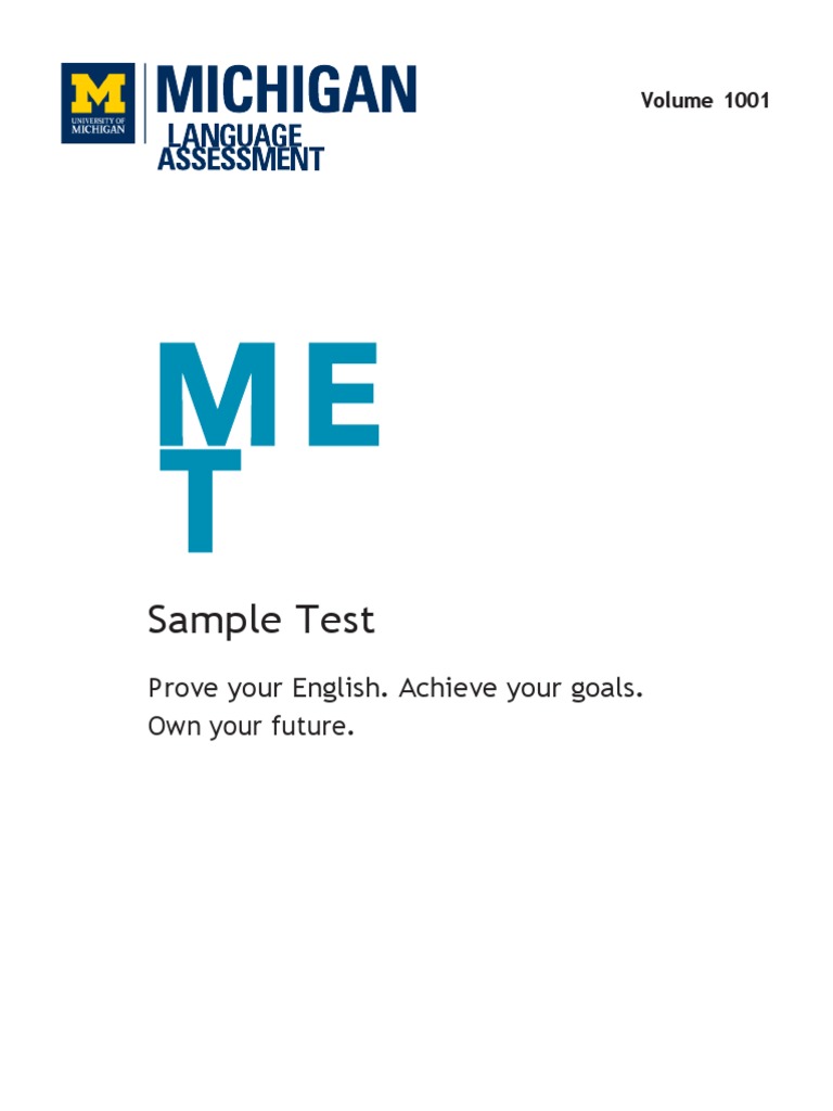 MET Sample Test Booklet | Download Free PDF | Daylight Saving Time ...