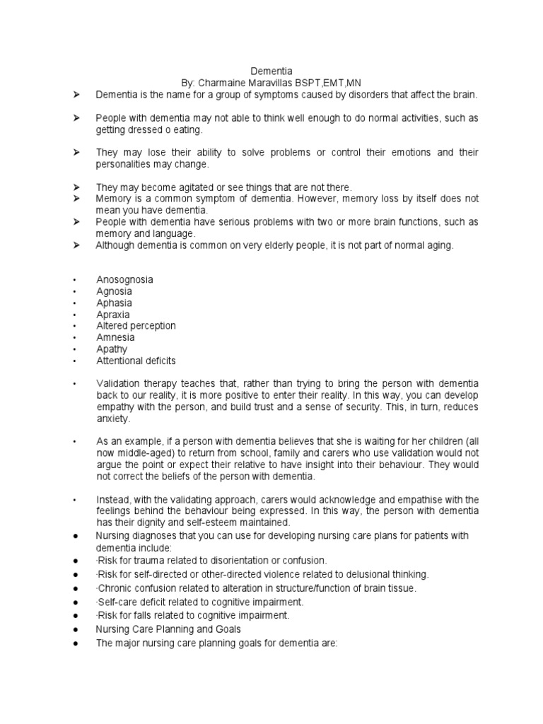 Dementia Handout | PDF