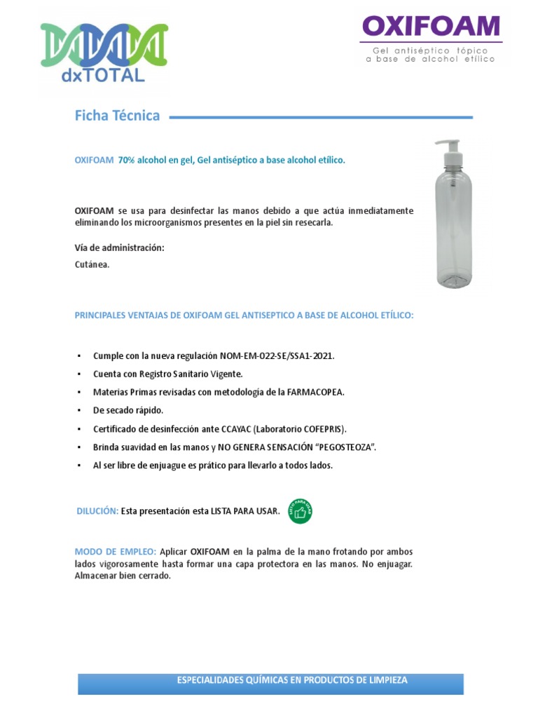 Ficha Técnica Oxifoam | PDF