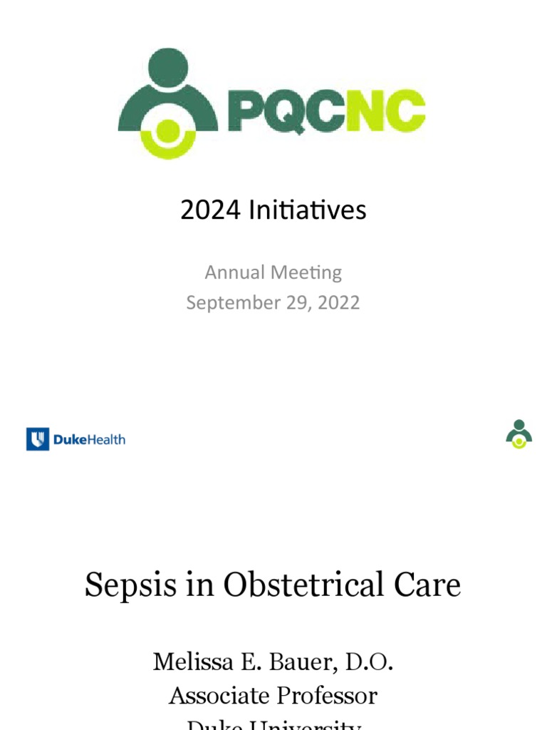 PQCNC 2024 Initiative - Maternal Sepsis | PDF