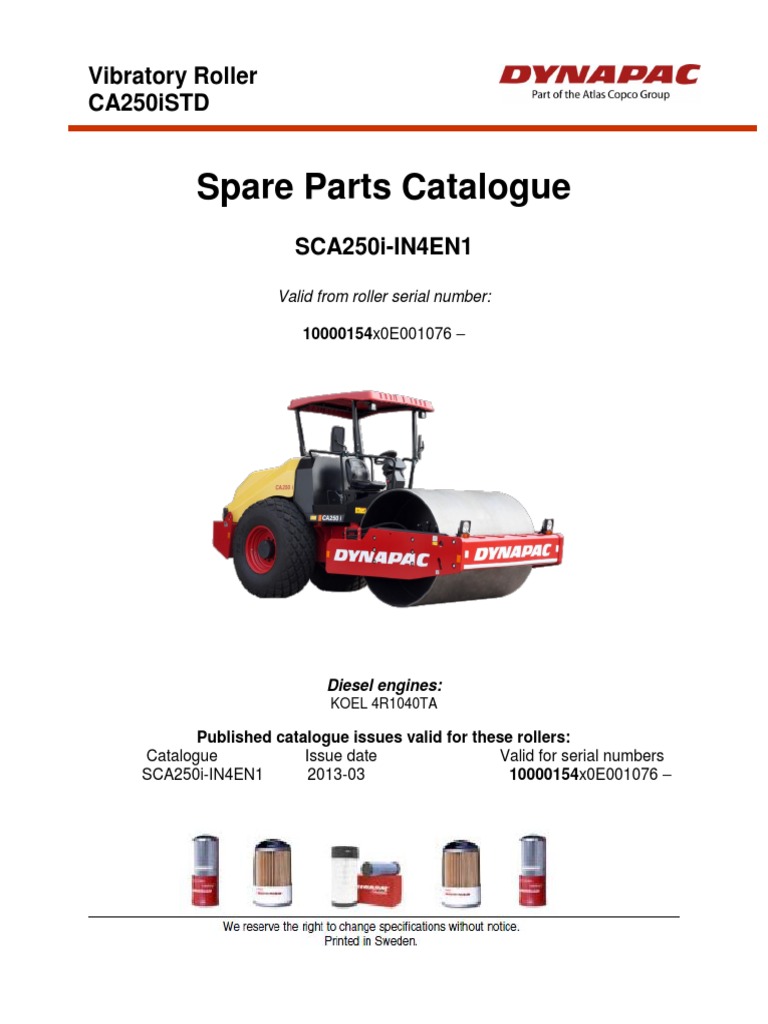 Catalogo Dynapac Ca250std | PDF